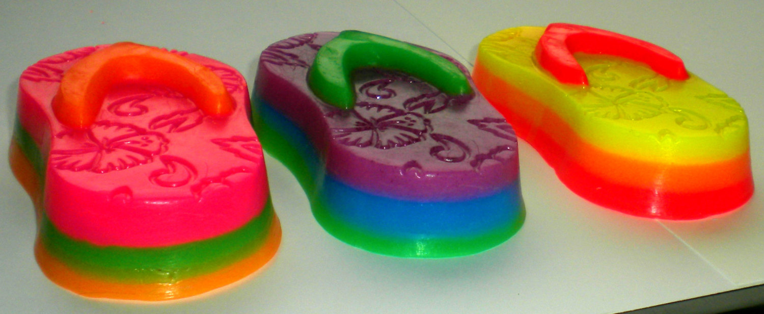 Soap - Flip Flop Soap - Bright Neon Colors - Luau - Beach - Party ...